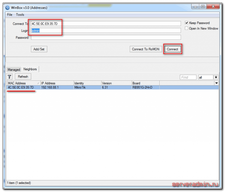 Базовая настройка роутера mikrotik
