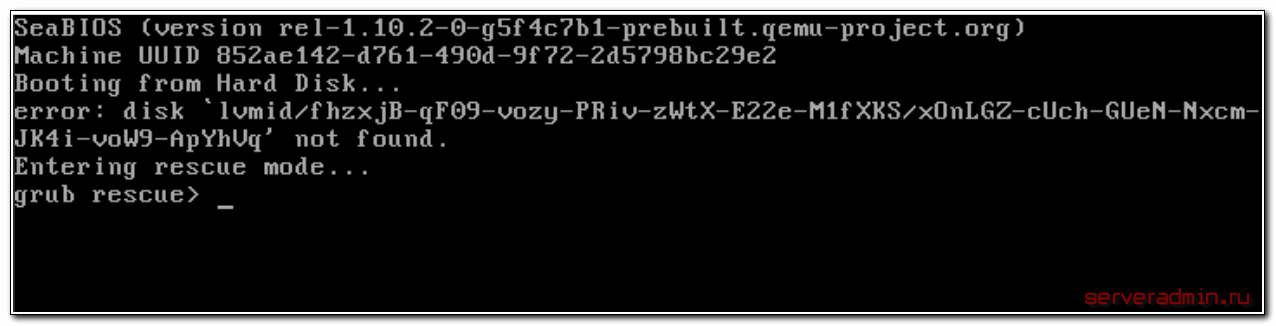 Booting From Hard Disk Error Entering Rescue Mode