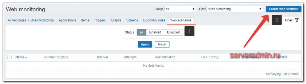 Мониторинг web сайта в Zabbix | serveradmin.ru