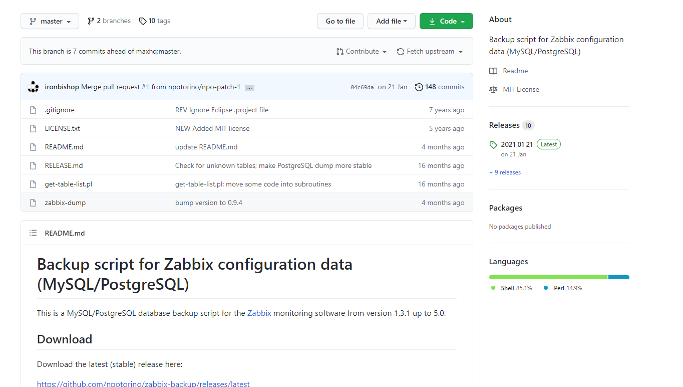 Бэкап базы данных Zabbix | serveradmin.ru